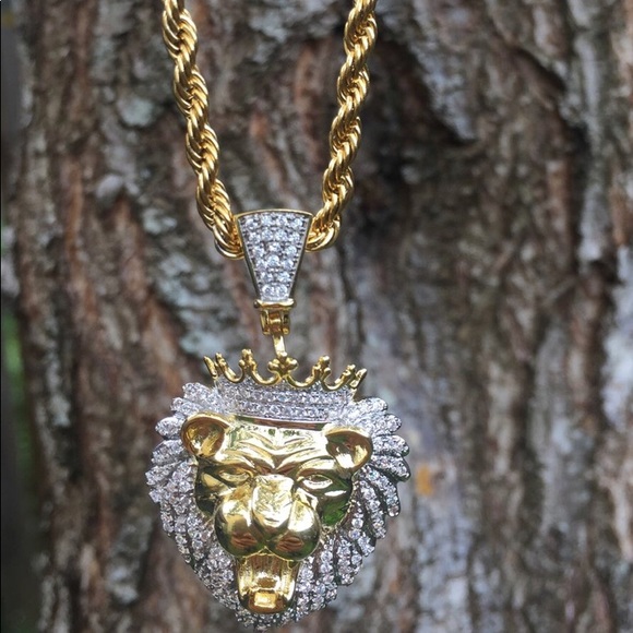 Accessories | 18k Gold Plated Lion Gold Diamond Chain | Poshmark